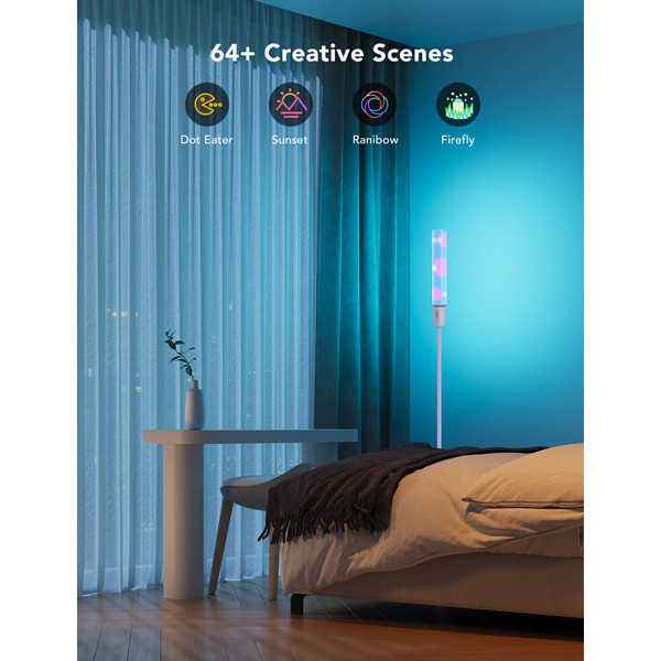 Govee RGBICWW Cylinder Floor Lamp | Wi-Fi + Bluetooth | Wit Govee 123led.nl
